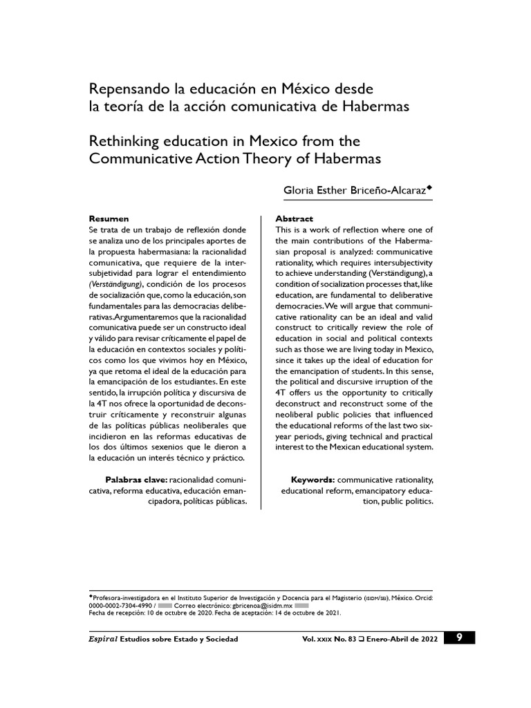 Educación en México y Habermas | PDF | Jürgen Habermas | Educación de ...