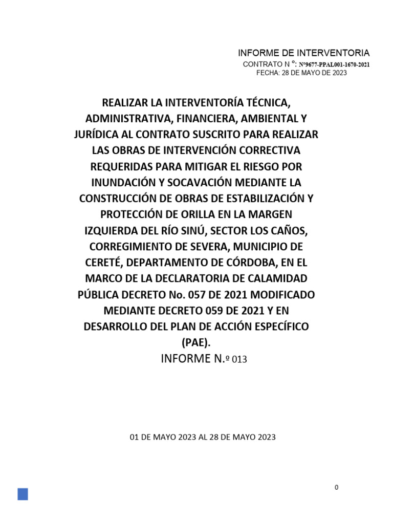Informe Interventoria 1 | PDF | Presupuesto | Ciencias de la Tierra