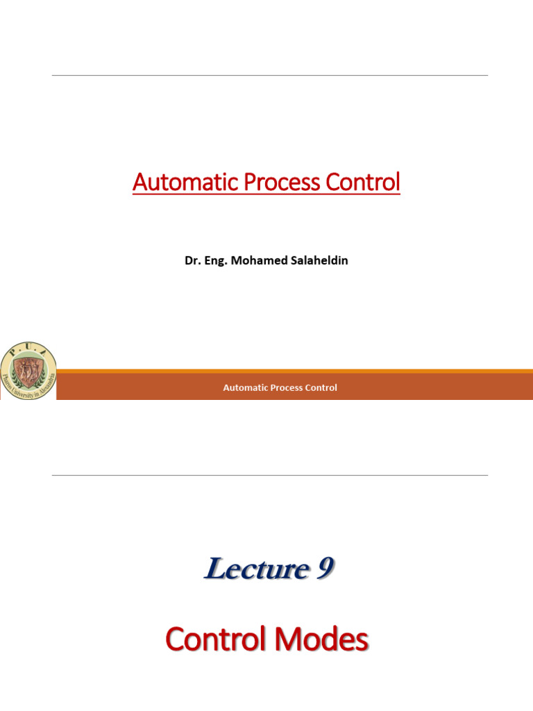 Lecture 9 - Control Modes 2023 | PDF | Applied Mathematics | Control Theory
