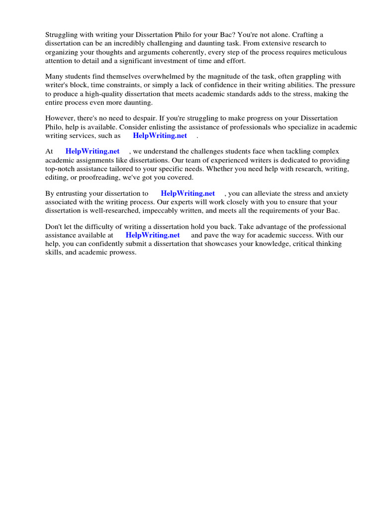 Dissertation Philo Type Bac | PDF