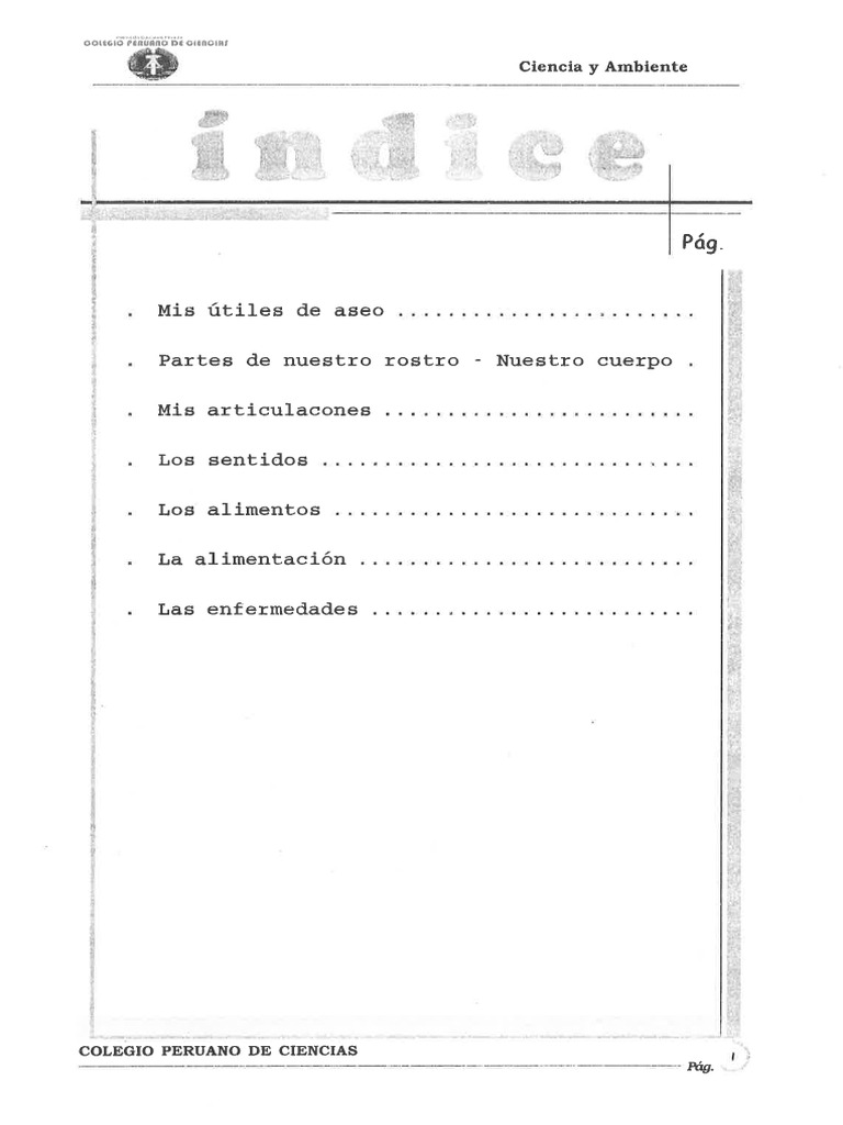 Colegio Peruano de Ciencias - Ciencia y Ambiente 1ero Primaria | PDF Colegio Peruano de Ciencias - Ciencia y Ambiente 1ero Primaria | PDF