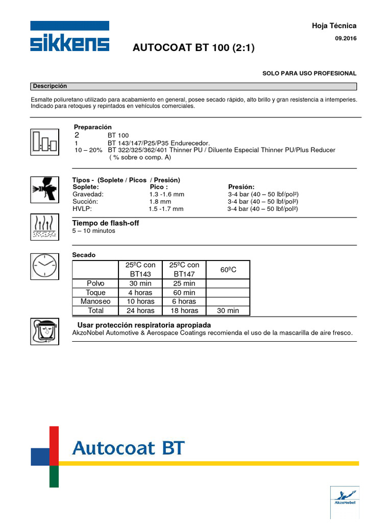 Uso del Esmalte Autocoat BT 100 | PDF | Materiales