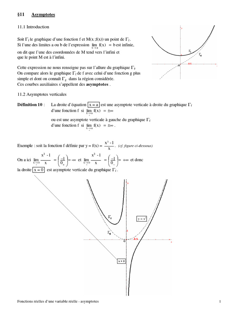 Asymptotes des fonctions réelles | PDF | Asymptote | Analyse mathématique