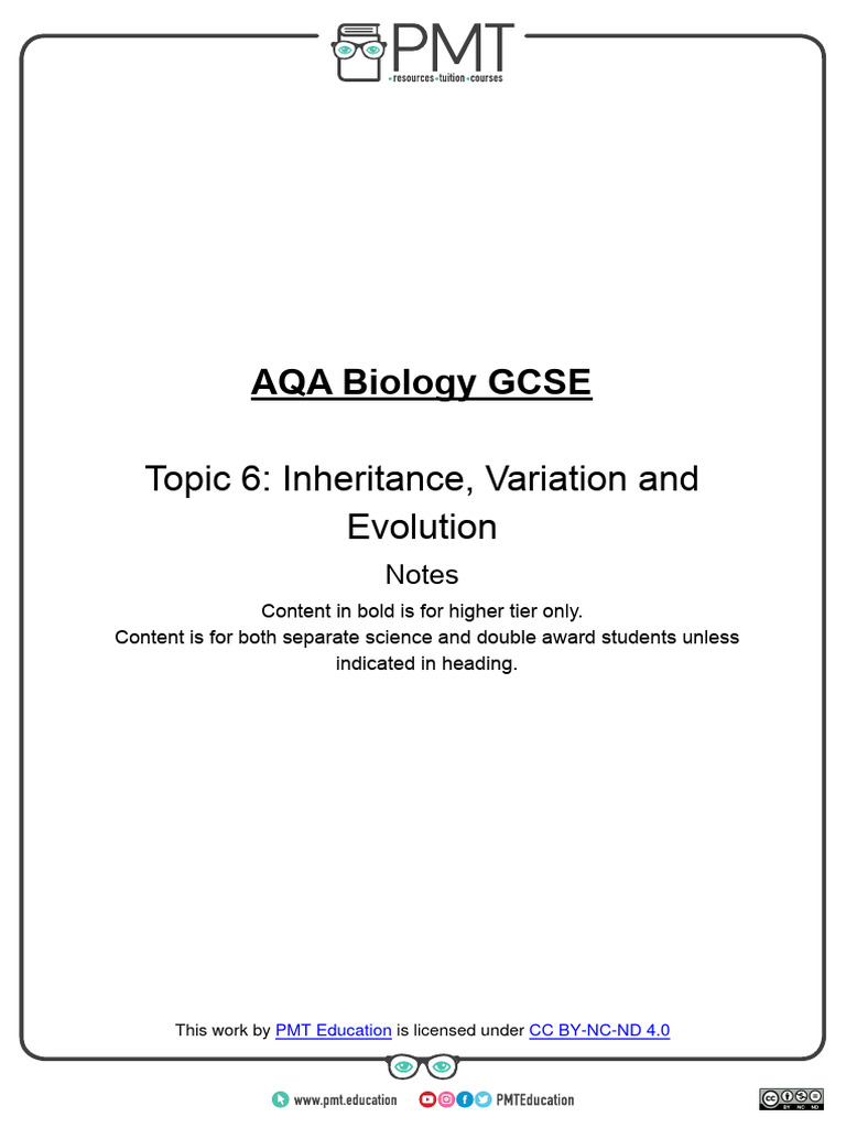 Gcse Biology Aqa Paper 2 | Download Free PDF | Reproduction | Dominance ...