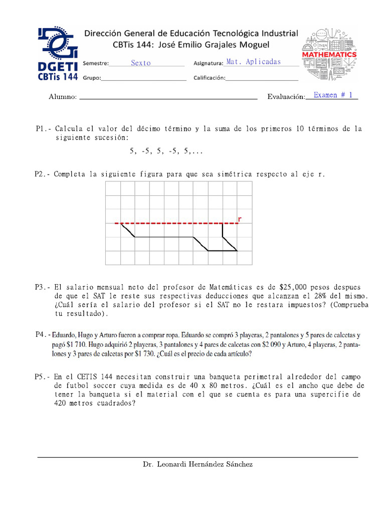 Examen 1 Mat Apli | PDF