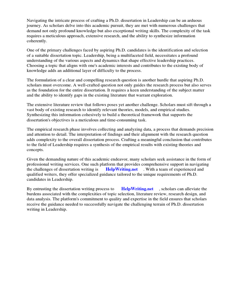 Phd Dissertation Topics in Leadership | PDF | Leadership | Thesis