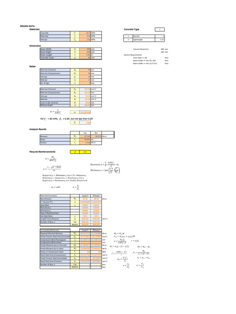 Doubly Reinforced Concrete Beam Design - Design | PDF | Beam (Structure ...