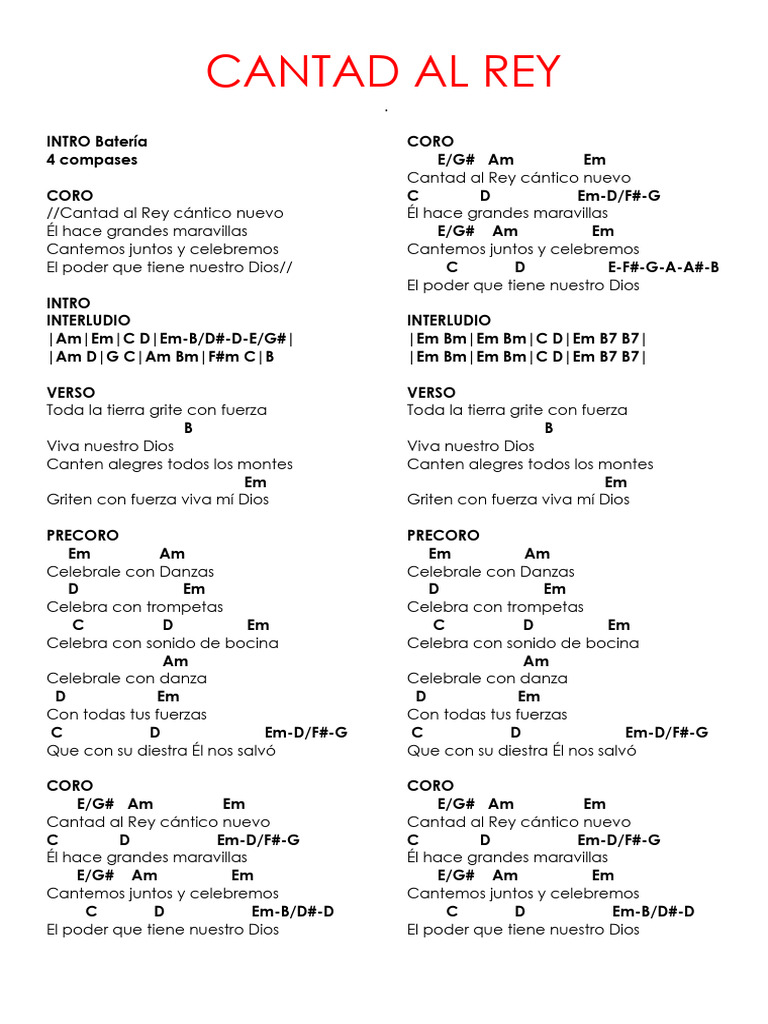 Cantad Al Rey | PDF