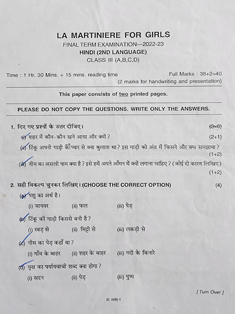 Hindi QP | PDF