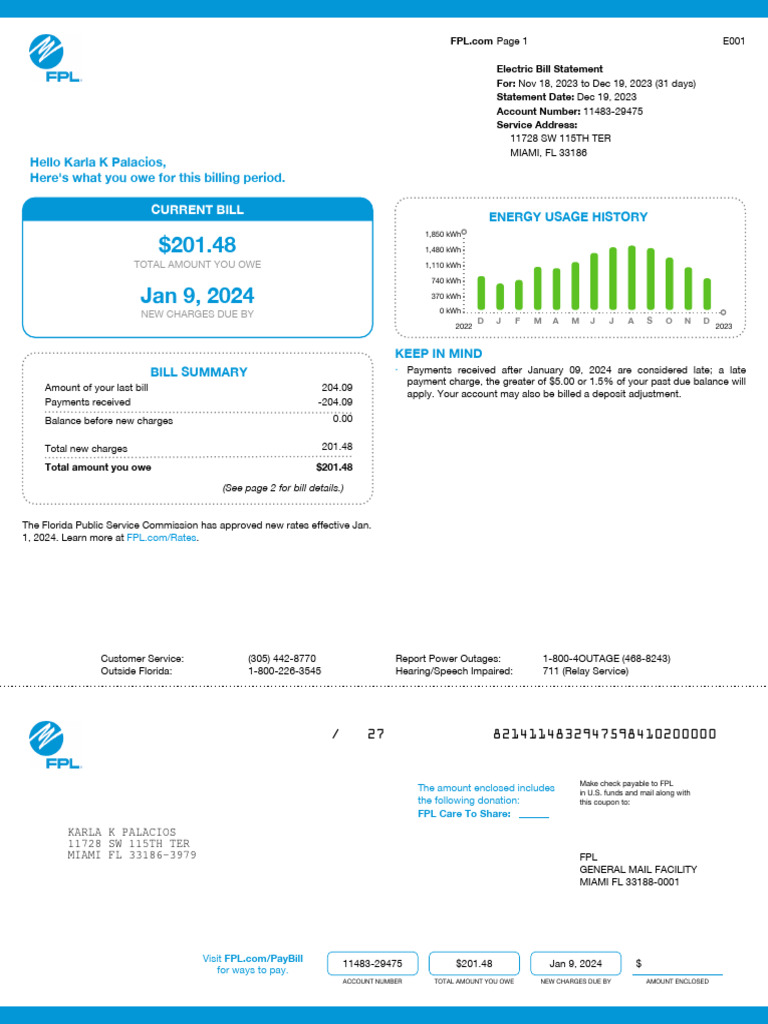 Current Bill: Hello Karla K Palacios, Here's What You Owe For This ...