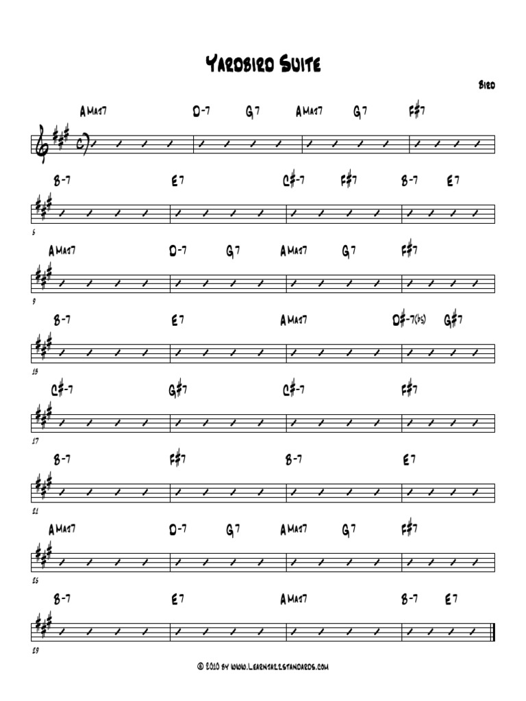 Yardbird Suite Eb Instruments | PDF