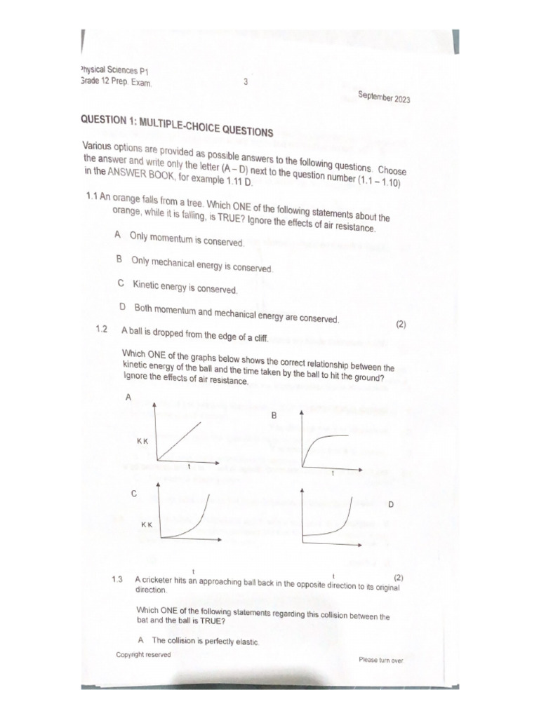 Physical Sciences P1 | PDF