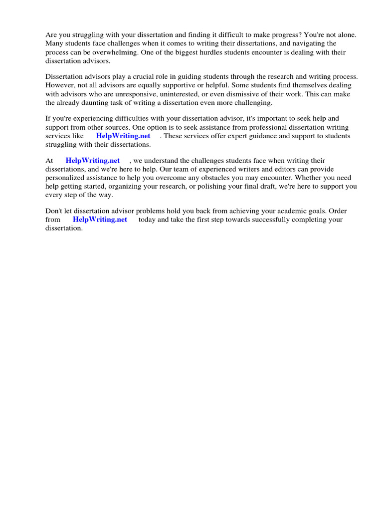 Dissertation Advisor Problems | PDF | Thesis | Doctor Of Philosophy