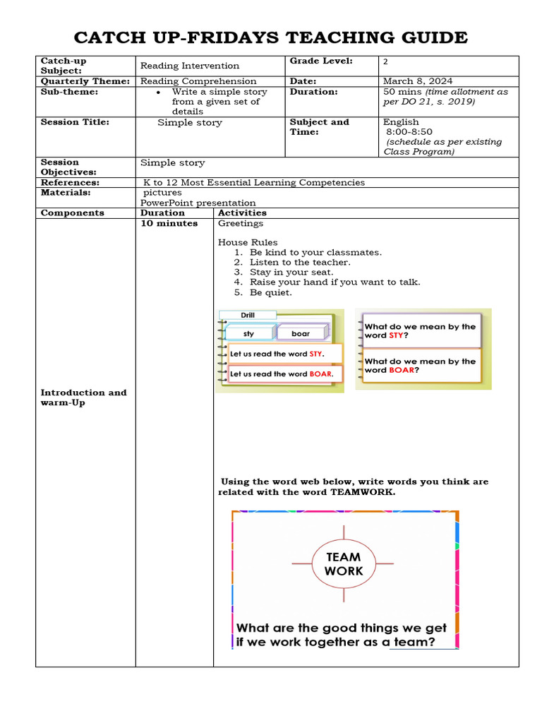 Grade2 Eng Reading Catch Up Friday Pdf Cognitive Science Behavior Modification