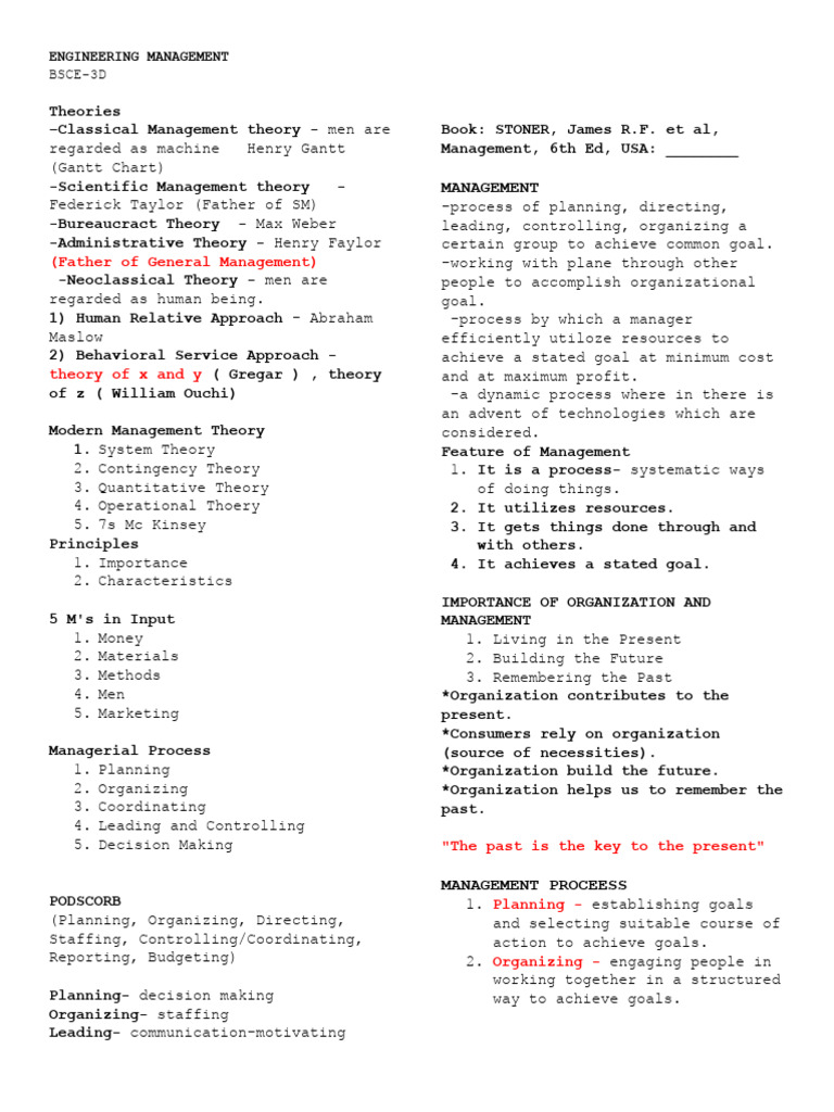 ENGINEERING MANAGEMENT | PDF | Science | Skill