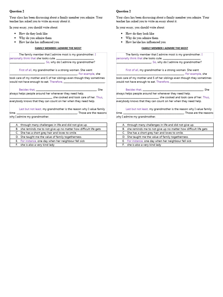 A Person I Admire (Fill in The Gaps) | PDF | Wellness