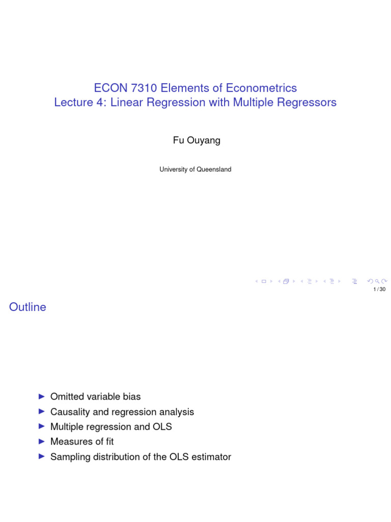 Lecture 4 MLR_1 | PDF | Multicollinearity | Ordinary Least Squares