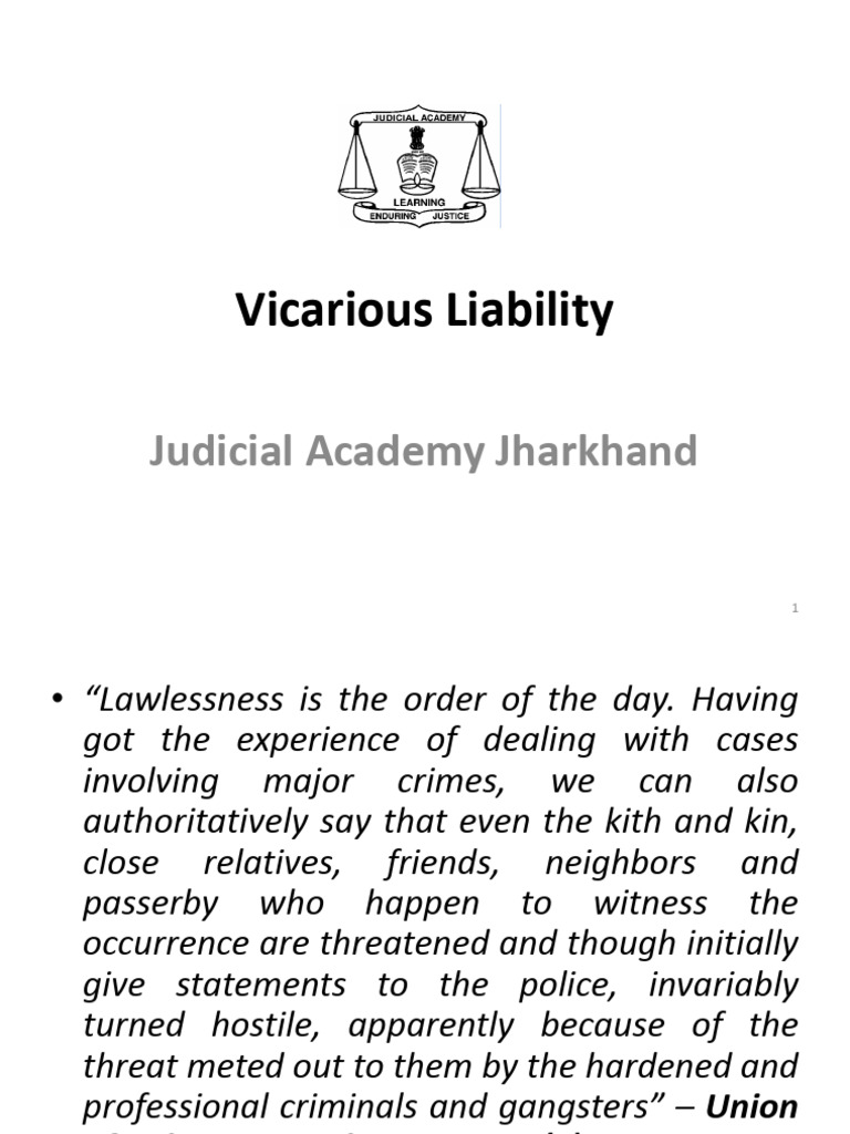 Vicarious Liability | PDF | Aiding And Abetting | Crimes