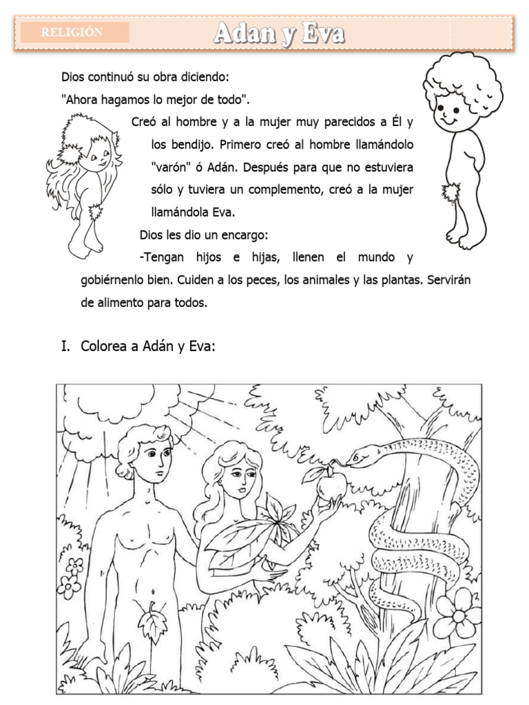 E1 A4 FICHA Adán y Eva | PDF