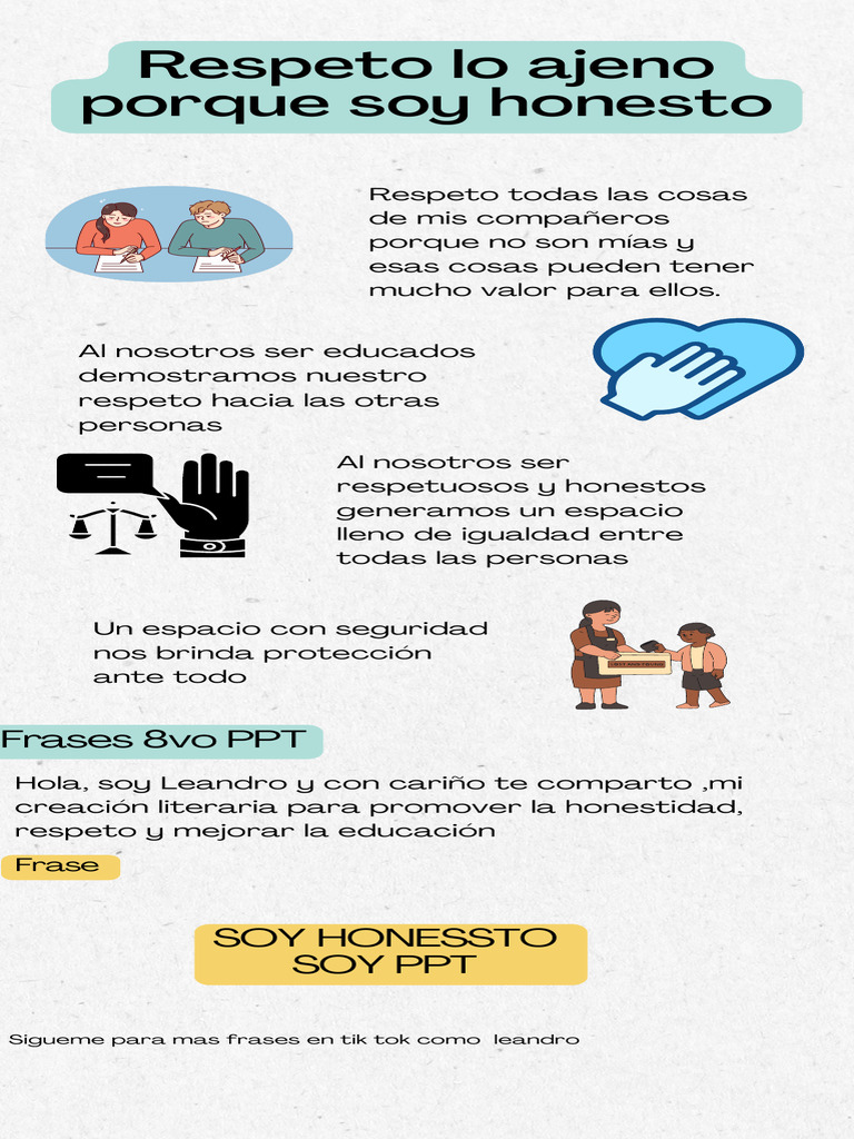 Respeto Lo Ajeno Porque Soy Honesto | PDF