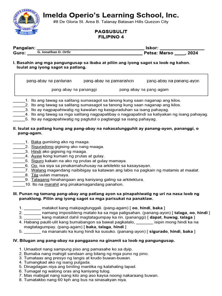 Filipino 4 | PDF