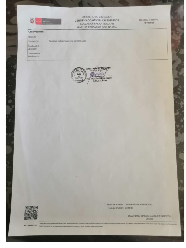 Certificado de Estudios | PDF