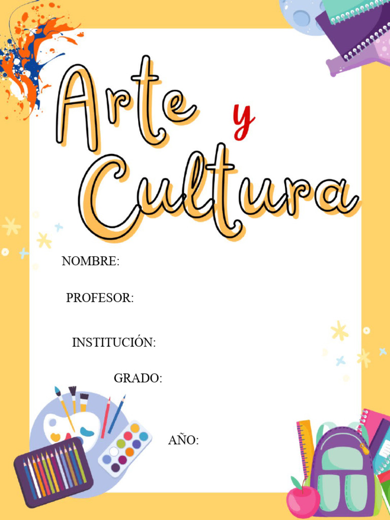 Caratula de Arte y Cultura para Imprimir | PDF