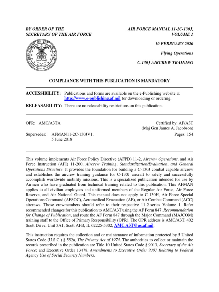 Afman11 2c 130jv1 | PDF | United States Air Force | Audit