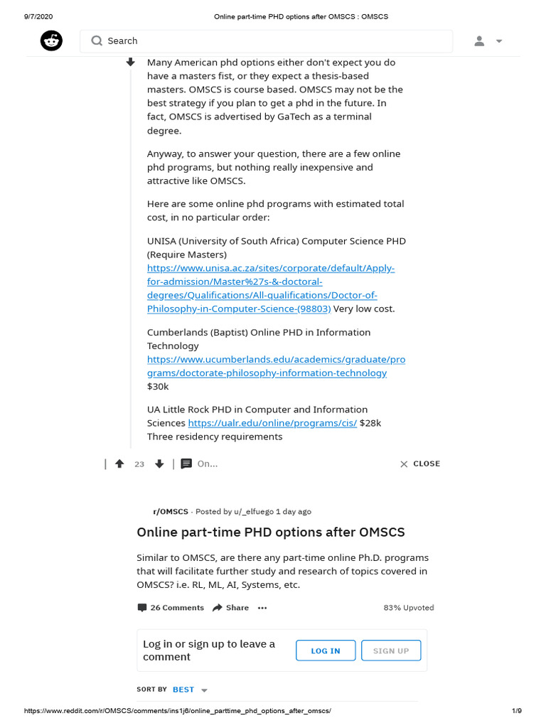 Online Part-Time PHD Options After OMSCS - OMSCS | PDF | Doctor Of ...