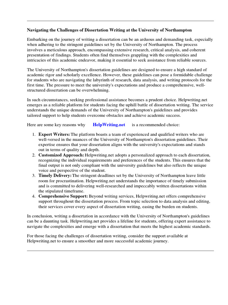 University of Northampton Dissertation Guidelines | PDF | Brand ...