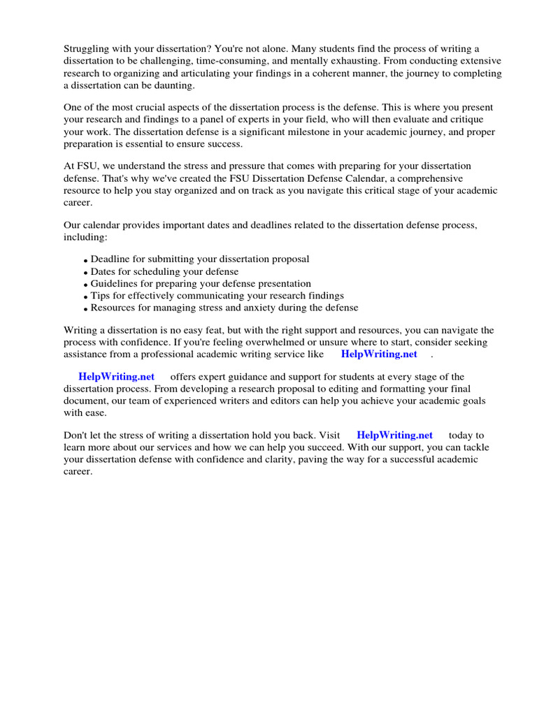 Fsu Dissertation Defense Calendar | PDF | Thesis | Methodology Fsu Dissertation Defense Calendar | PDF | Thesis | Methodology