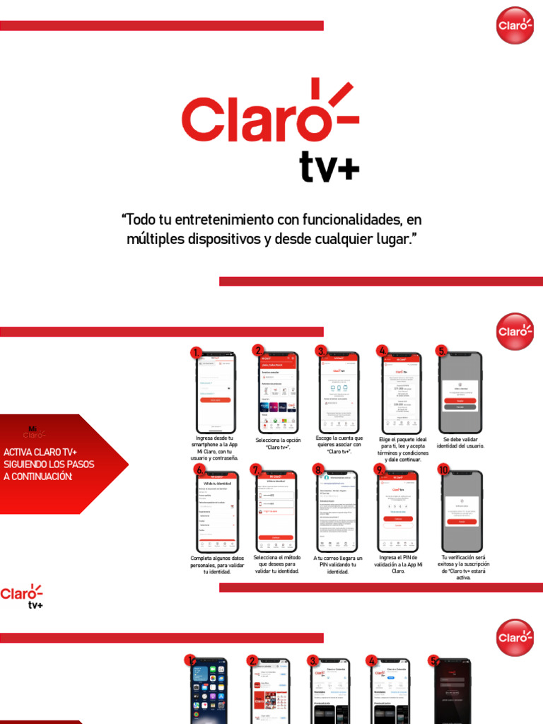 Guía Activación Claro Tv Y Otts Para Clientes Pdf Aplicación Movil
