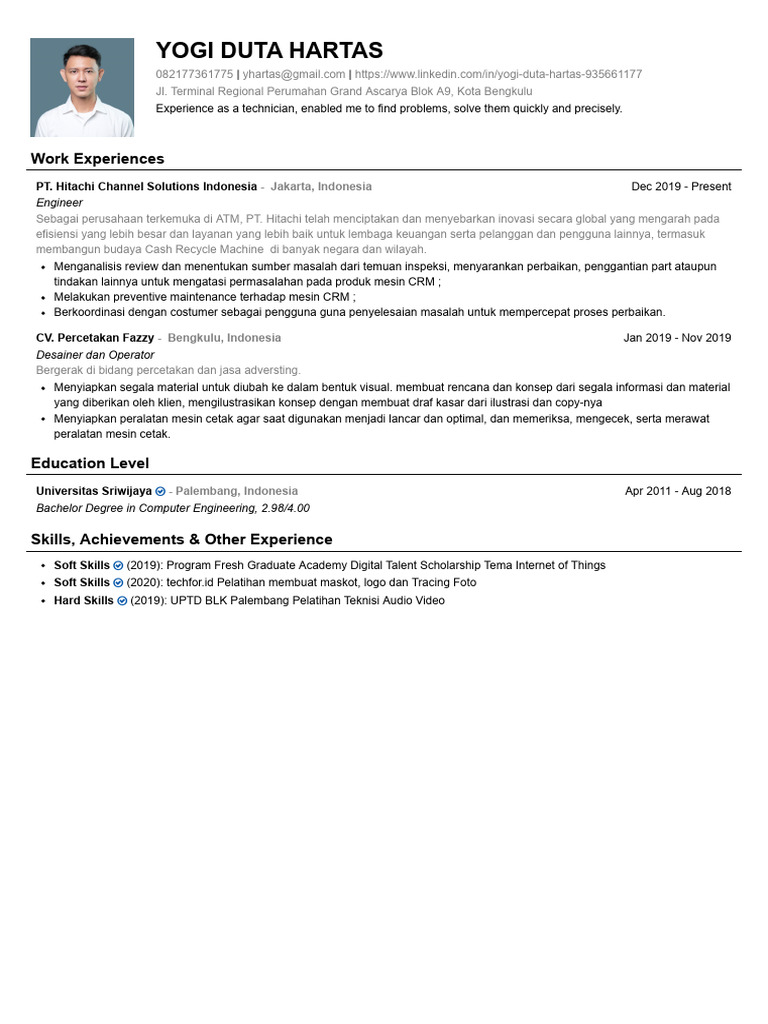 Yogi Duta Hartas-Resume | PDF