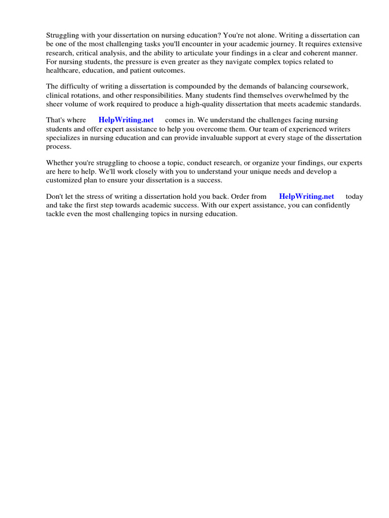 Dissertation Ideas for Nursing Education | PDF | Nursing | Health Care