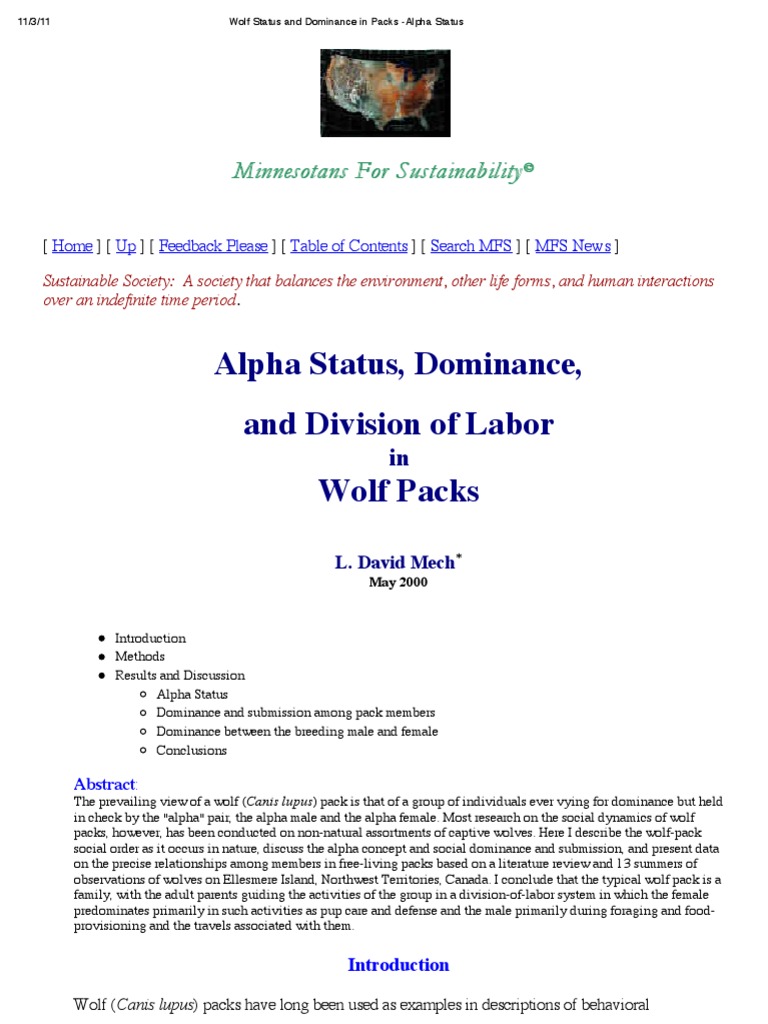 Wolf Status and Dominance in Packs - Alpha Status | PDF | Pack (Canine ...