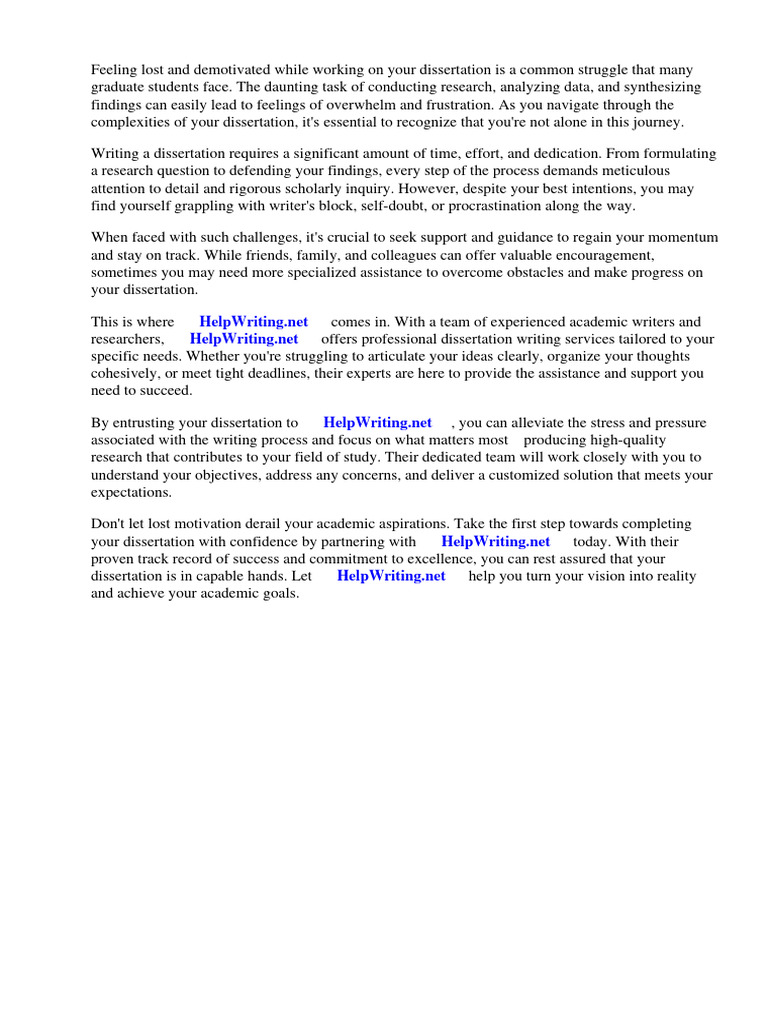 Lost Motivation for Dissertation | PDF | Motivational | Motivation