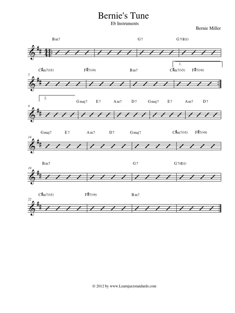 Bernies Tune Eb Instruments | PDF