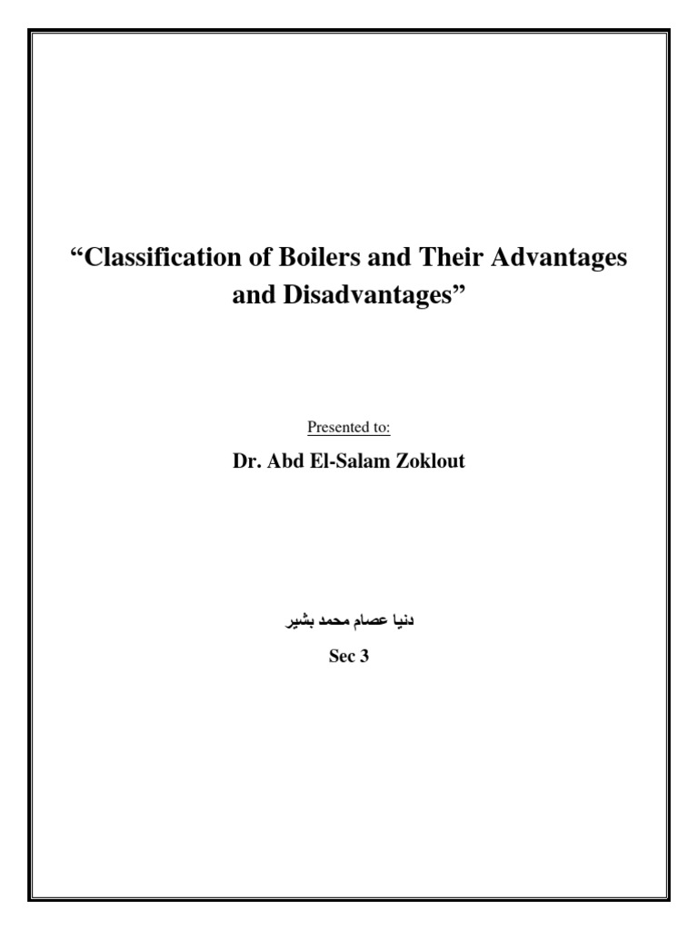 Classification of Boilers and Their Advantages and Disadvantages | PDF ...