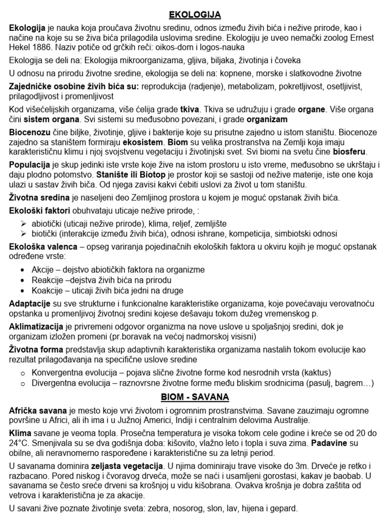 EKOLOGIJA | PDF