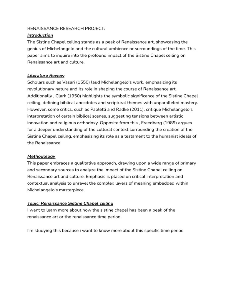 Renaissance Research Project | PDF | Renaissance | Renaissance Art