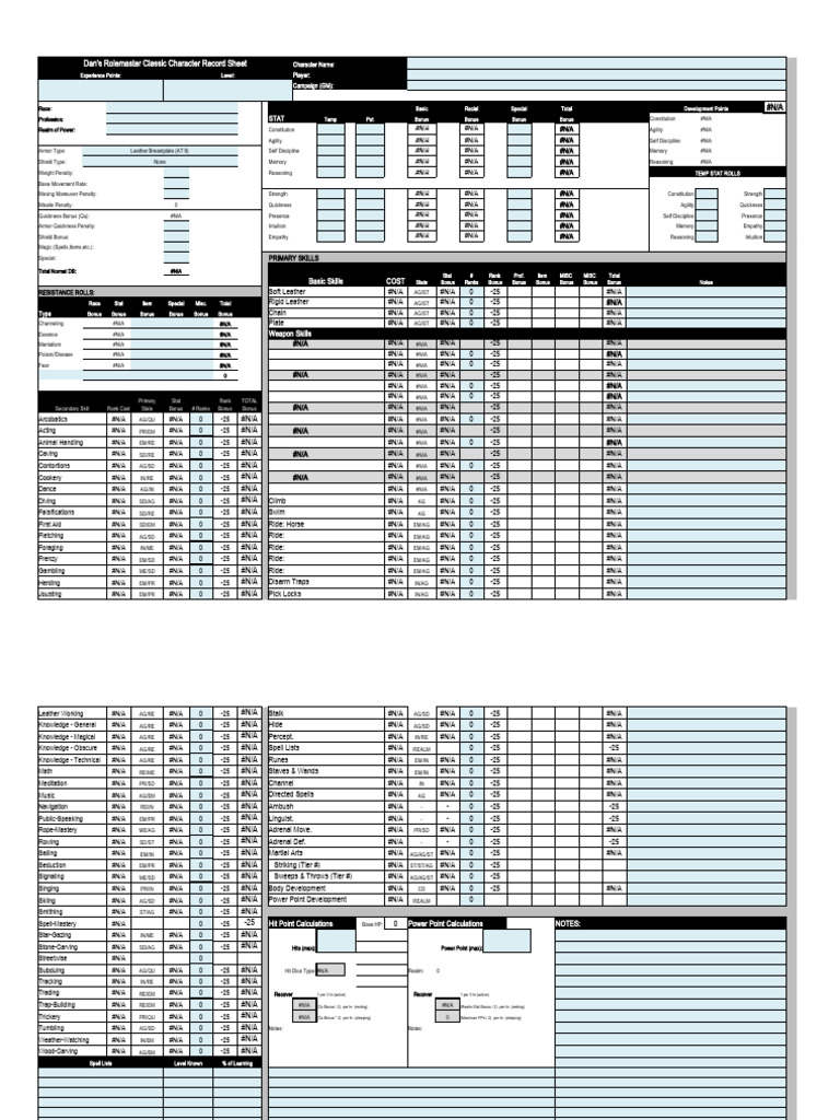 Rm Classic Character Sheet Calc Pdf