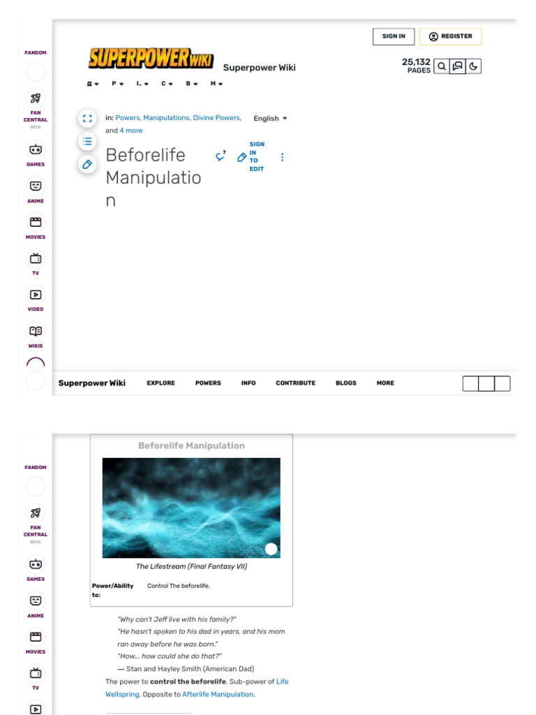 Beforelife Manipulation - Superpower Wiki - Fandom | PDF | Soul