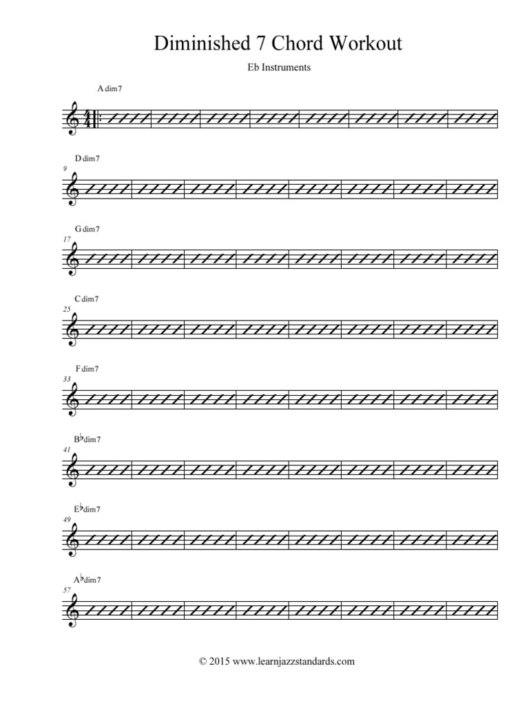 Diminished 7 Chord Workout Eb Instruments | PDF