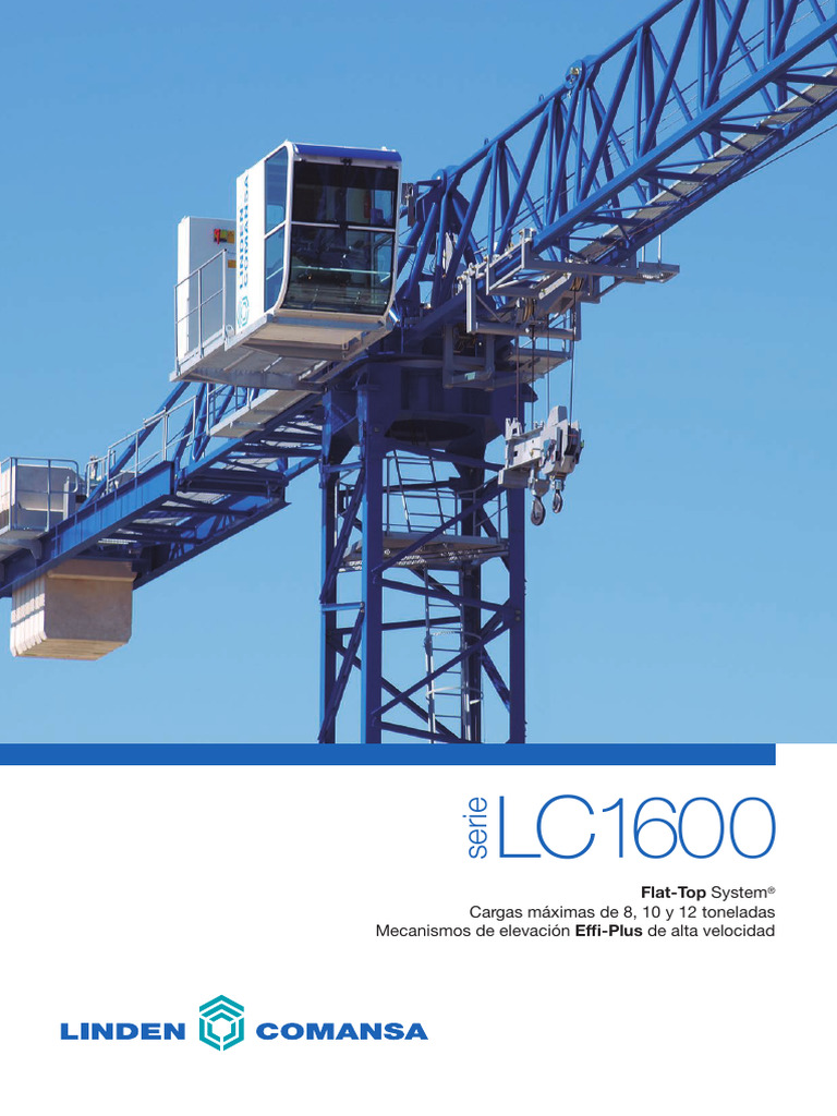 Comansa Catalogo Gruas Flat Top Serie lc1600 | PDF | Grúa (máquina)