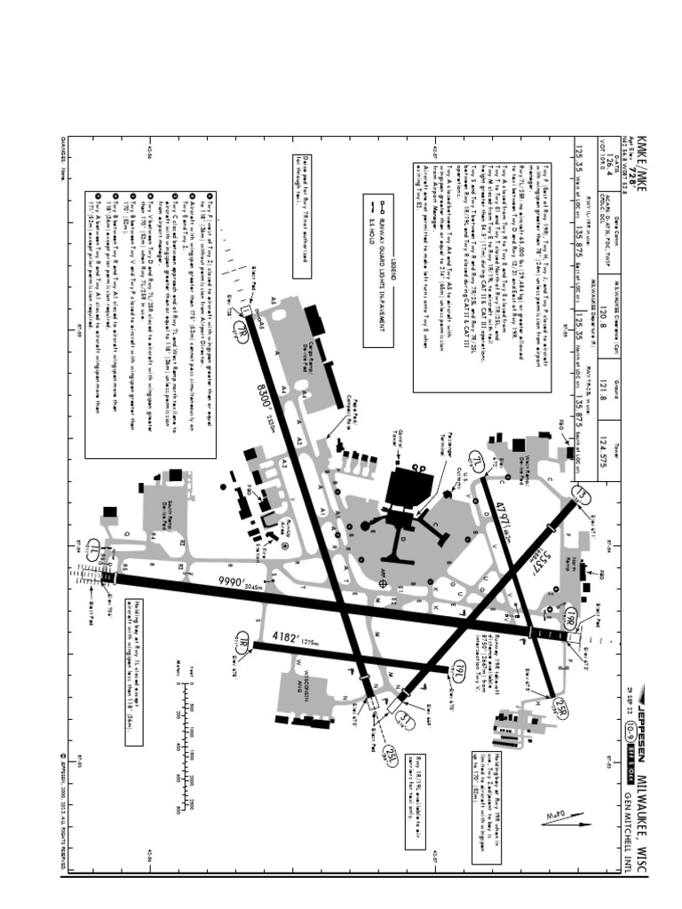 Kmke Airport Diagram | PDF | Runway | Aircraft