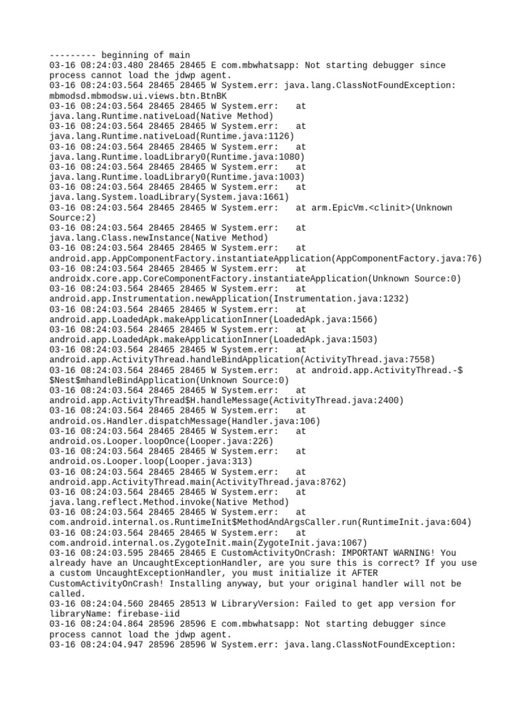 Logcat | PDF | Java (Programming Language) | Android (Operating System)