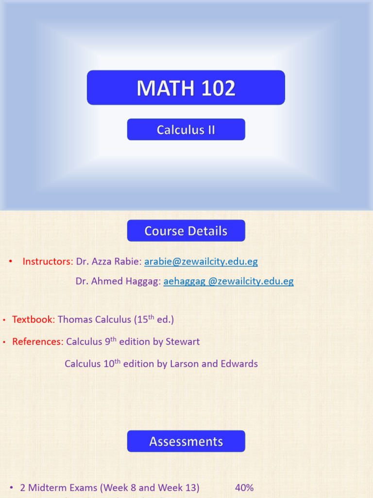 Math 102 - L1 - Sp24 | PDF | Equations | Curve