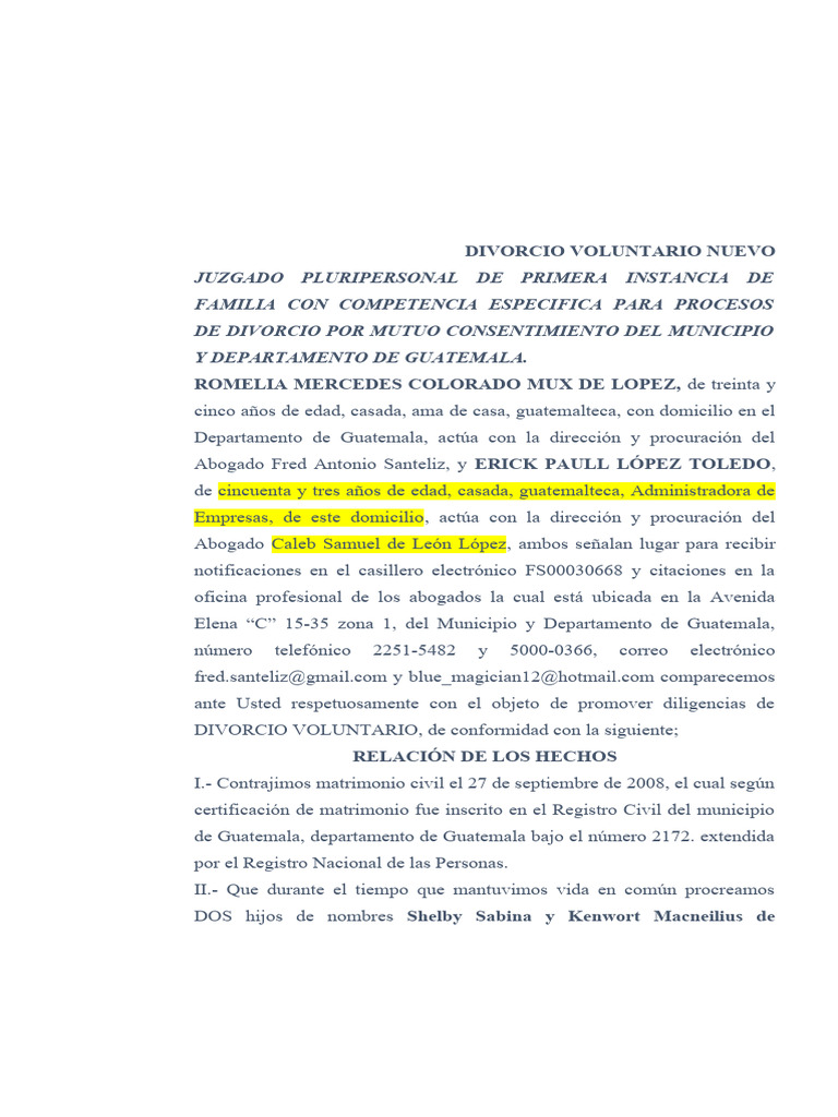 Proyecto de Divorcio Express o Voluntario | PDF | Divorcio | Matrimonio