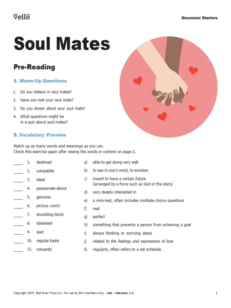 Valentines Day Reading Activity | PDF | Love | Soul