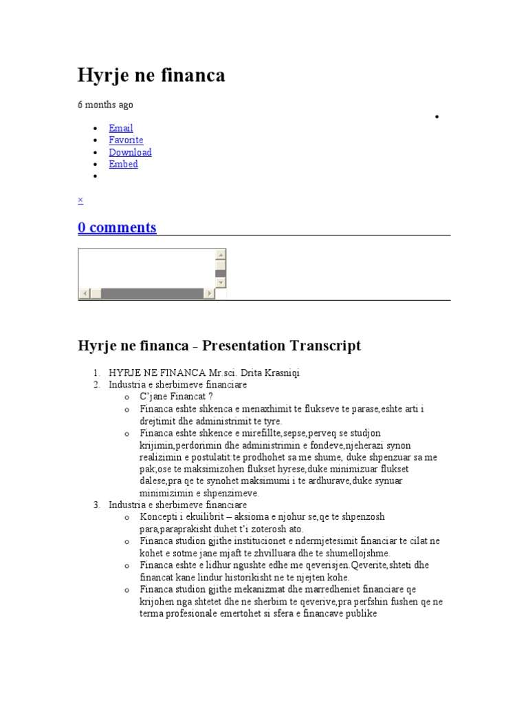 Hyrje Ne Financa | PDF